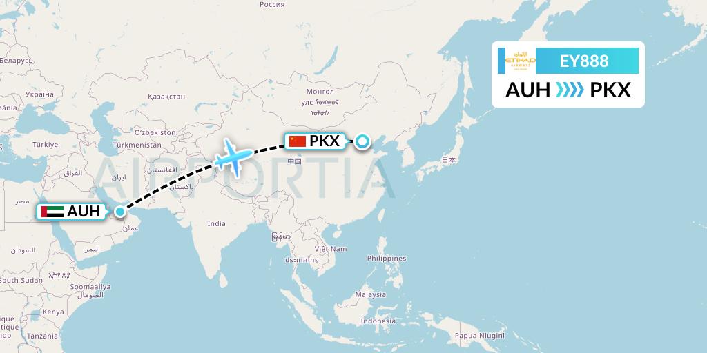 EY888 Flight Status Etihad Airways: Abu Dhabi to Beijing (ETD888)