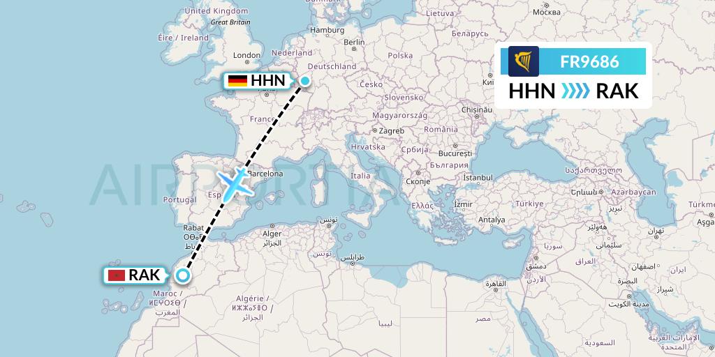FR9686 Flight Status Ryanair: Hahn to Marrakesh (RYR9686)