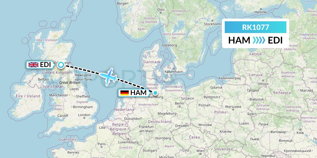 RK1077 Flight Status Ryanair UK: Hamburg to Edinburgh (RUK1077)