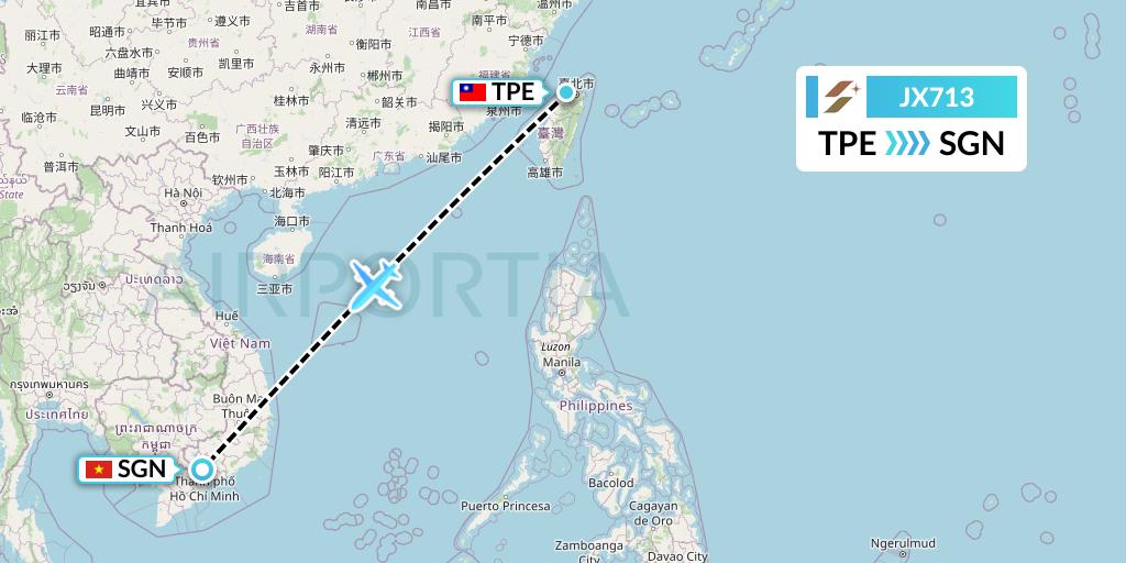 JX713 Flight Status Starlux Airlines: Taipei to Ho Chi Minh City (SJX713)