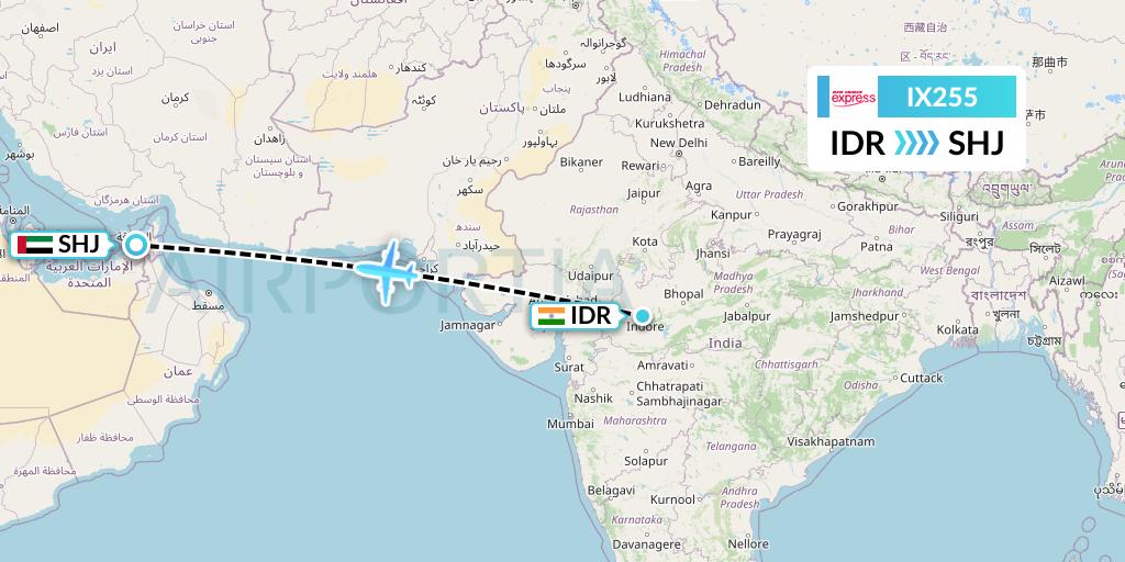 IX255 Flight Status Air India Express: Indore to Sharjah (AXB255)