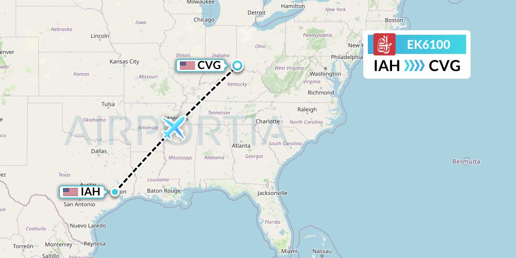 EK6100 Flight Status Emirates: Houston to Cincinnati (UAE6100)
