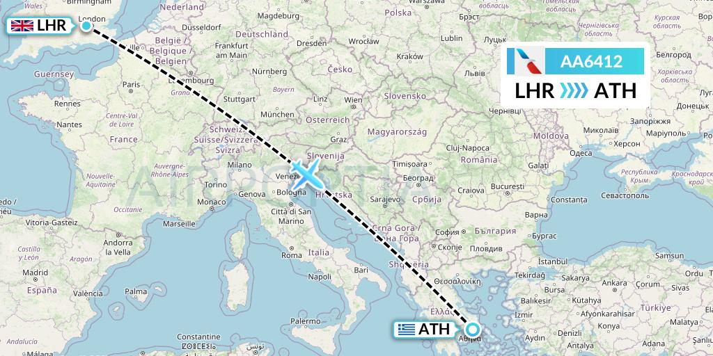 AA6412 Flight Status American Airlines: London to Athens (AAL6412)