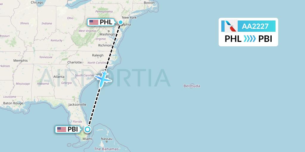 AA2227 Flight Status American Airlines: Philadelphia to West Palm Beach ...