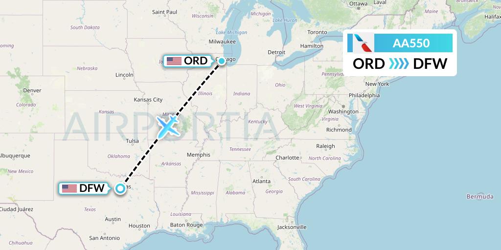 AA550 Flight Status American Airlines: Chicago to Dallas (AAL550)