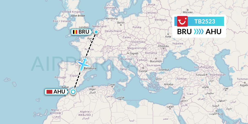 TB2523 Flight Status TUI fly Belgium: Brussels to Al Hoceima (JAF2523)
