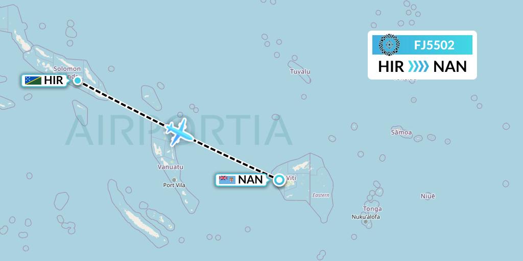 FJ5502 Flight Status Fiji Airways: Honiara to Nadi (FJI5502)