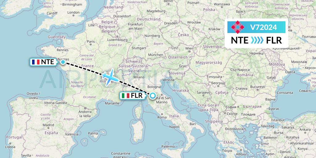 V72024 Flight Status Volotea: Nantes to Florence (VOE2024)