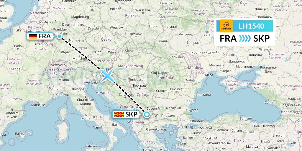 LH1540 Flight Status Lufthansa: Frankfurt to Skopje (DLH1540)
