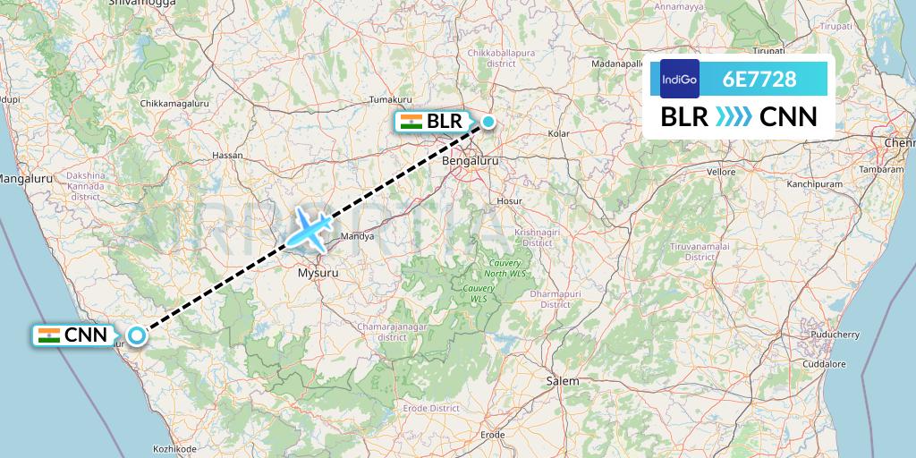 6E7728 Flight Status IndiGo Airlines: Bangalore to Mattannur (IGO7728)