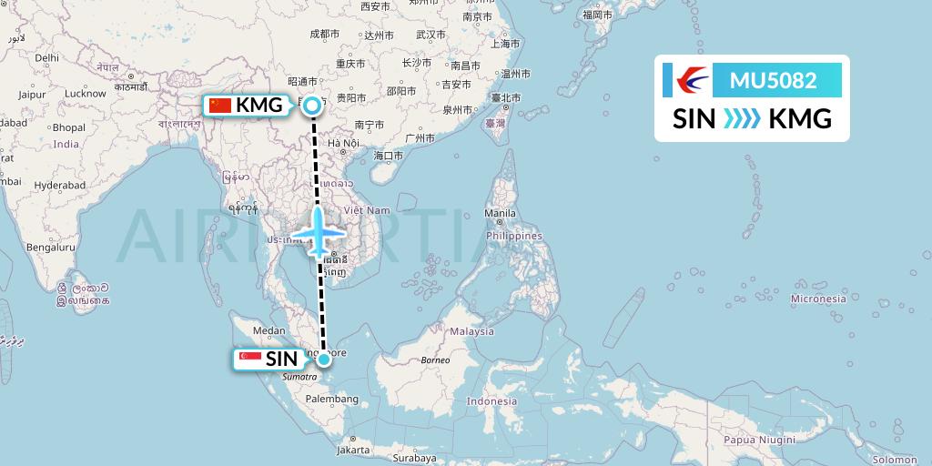 MU5082 Flight Status China Eastern Airlines: Singapore to Kunming (CES5082)