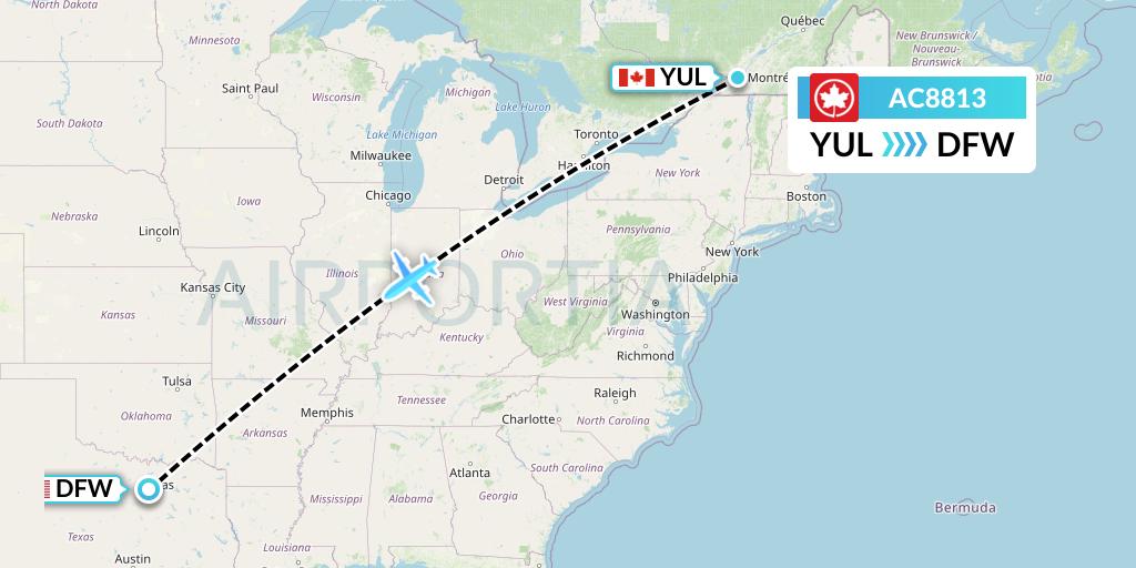 AC8813 Flight Status Air Canada: Montreal to Dallas (ACA8813)