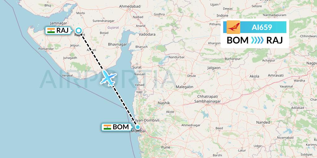 AI659 Flight Status Air India: Mumbai to Rajkot (AIC659)