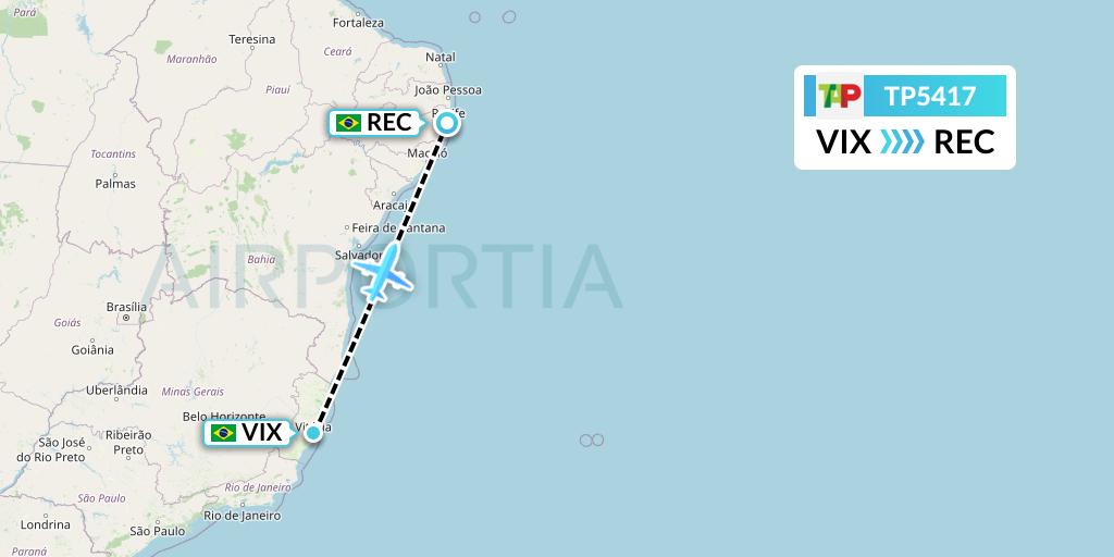 TP5417 Flight Status TAP Portugal: Vitoria to Recife (TAP5417)