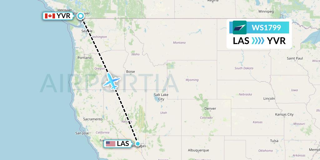 WS1799 Flight Status WestJet: Las Vegas to Vancouver (WJA1799)