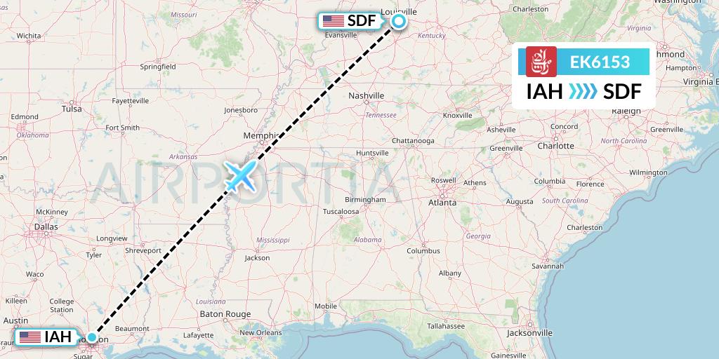EK6153 Flight Status Emirates: Houston to Louisville (UAE6153)