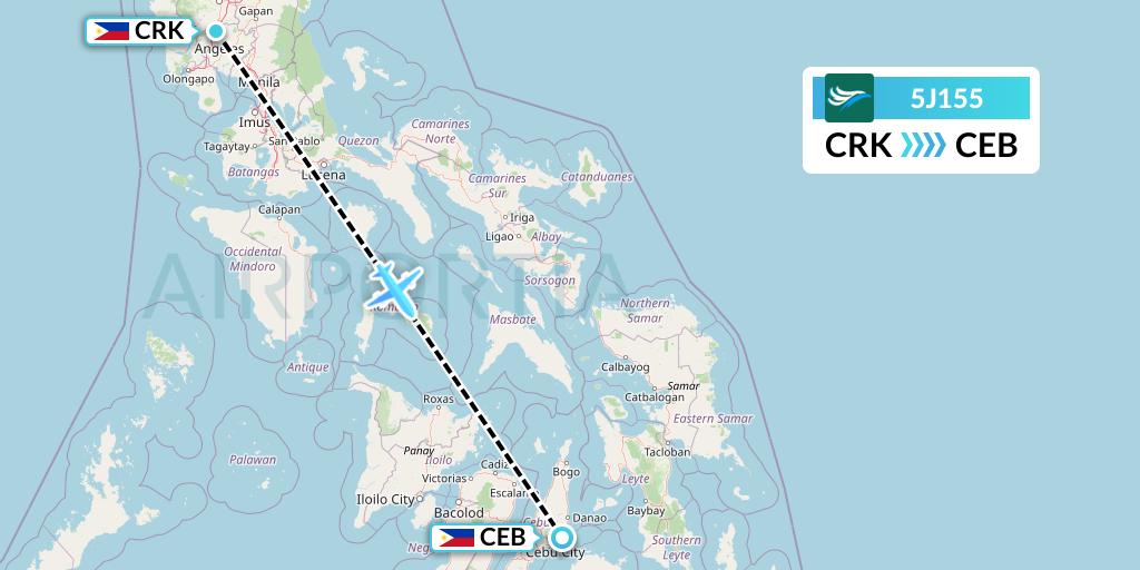 5J155 Flight Status CEBU Pacific Air: Angeles City to Cebu (CEB155)