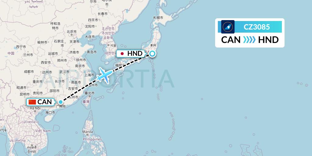 CZ3085 Flight Status China Southern Airlines: Guangzhou to Tokyo (CSN3085)