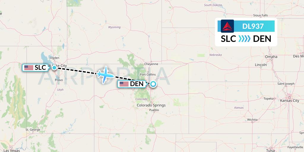 DL937 Flight Status Delta Air Lines: Salt Lake City to Denver (DAL937)