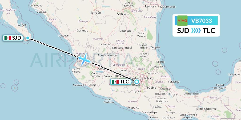 VB7033 Flight Status VivaAerobus: San Jose del Cabo to Mexico City ...