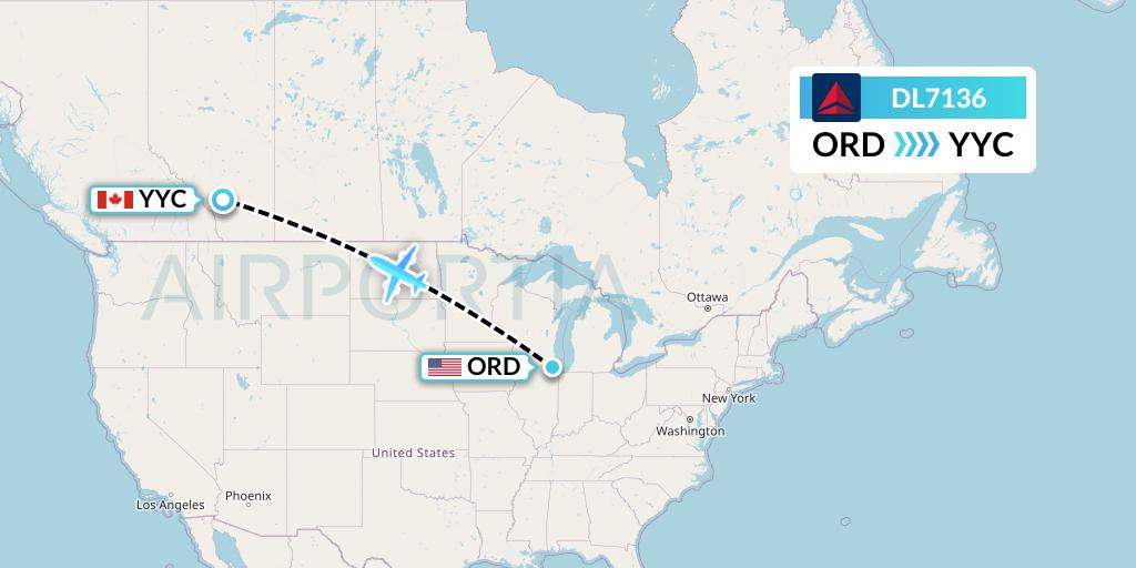 DL7136 Flight Status Delta Air Lines: Chicago to Calgary (DAL7136)