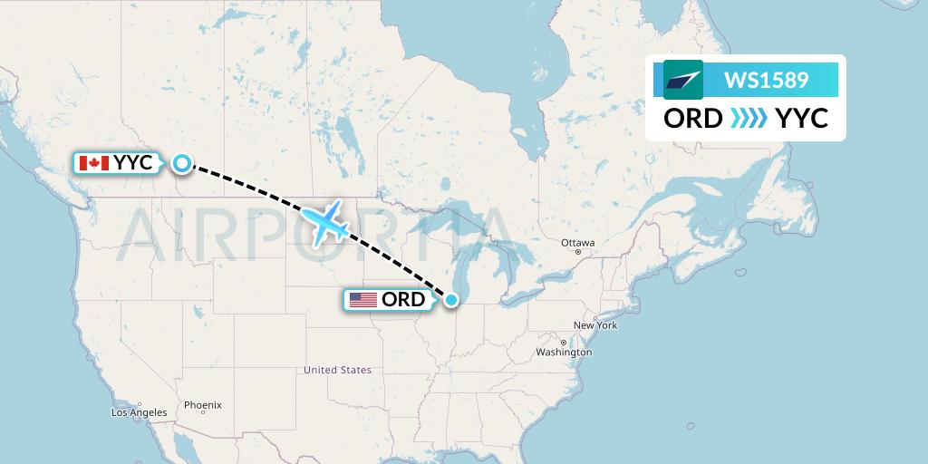 WS1589 Flight Status WestJet: Chicago to Calgary (WJA1589)
