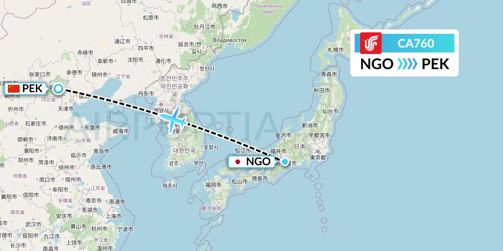 CA760 Flight Status Air China: Nagoya to Beijing (CCA760)