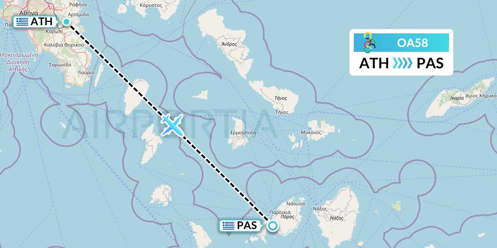 OA58 Flight Status Olympic Air: Athens to Paros (OAL58)