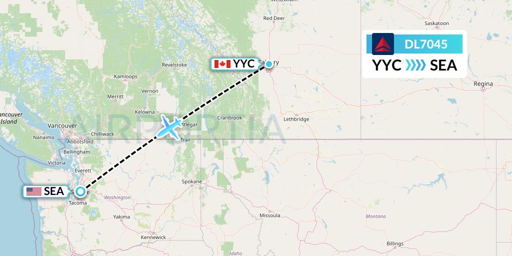 DL7045 Flight Status Delta Air Lines: Calgary to Seattle (DAL7045)