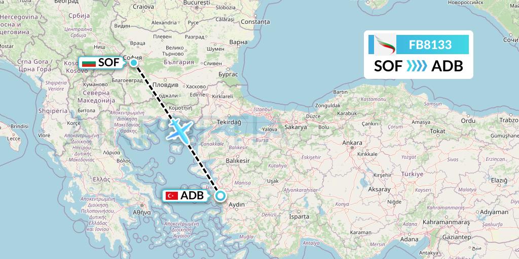 FB8133 Flight Status Bulgaria Air: Sofia to Izmir (LZB8133)