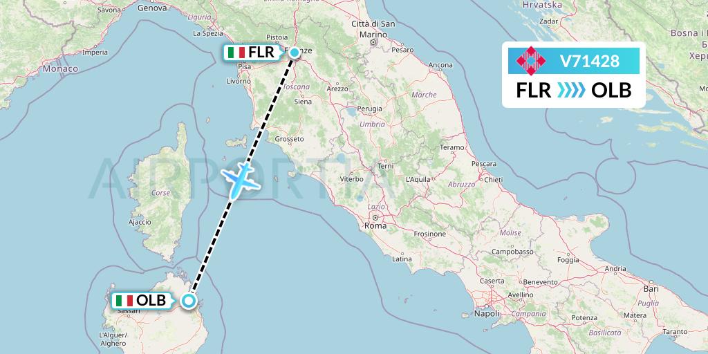 V71428 Flight Status Volotea: Florence to Olbia (VOE1428)