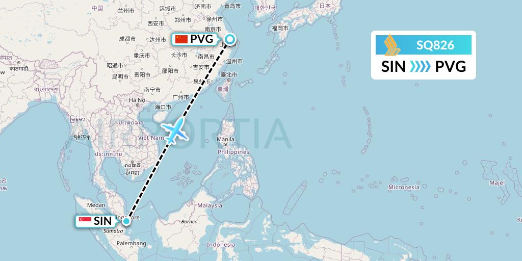 SQ826 Flight Status Singapore Airlines: Singapore to Shanghai (SIA826)