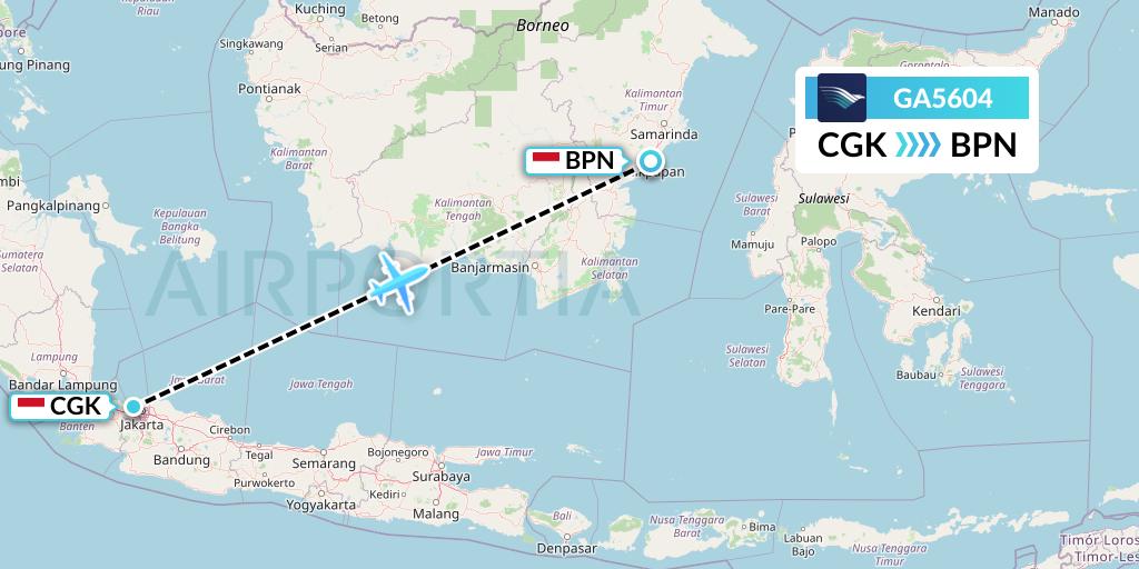 GA5604 Flight Status Garuda Indonesia: Jakarta to Balikpapan (GIA5604)