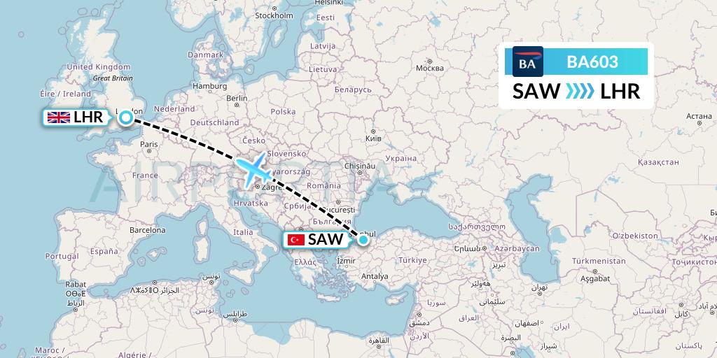 BA603 Flight Status British Airways: Istanbul to London (BAW603)