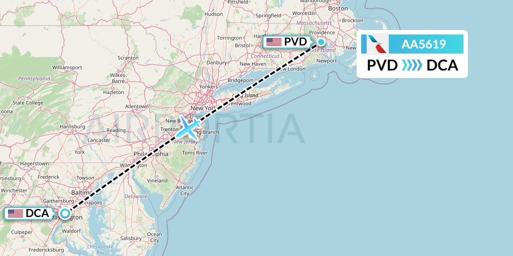 AA5619 Flight Status American Airlines: Providence to Washington (AAL5619)