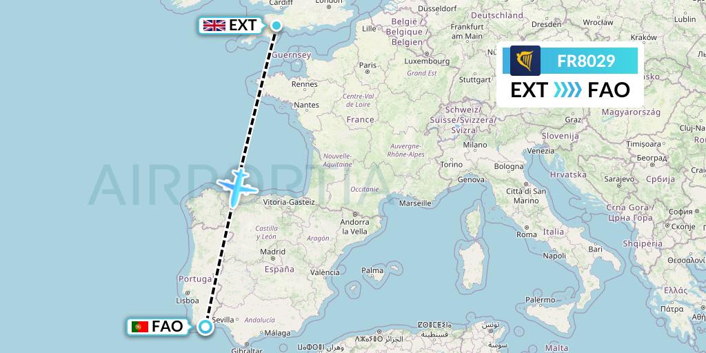 FR8029 Flight Status Ryanair: Exeter to Faro (RYR8029)