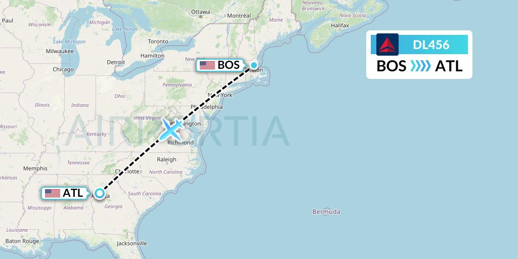 DL456 Flight Status Delta Air Lines: Boston to Atlanta (DAL456)