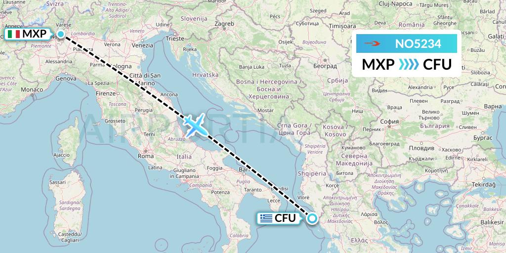 NO5234 Flight Status Neos: Milan to Corfu (NOS5234)