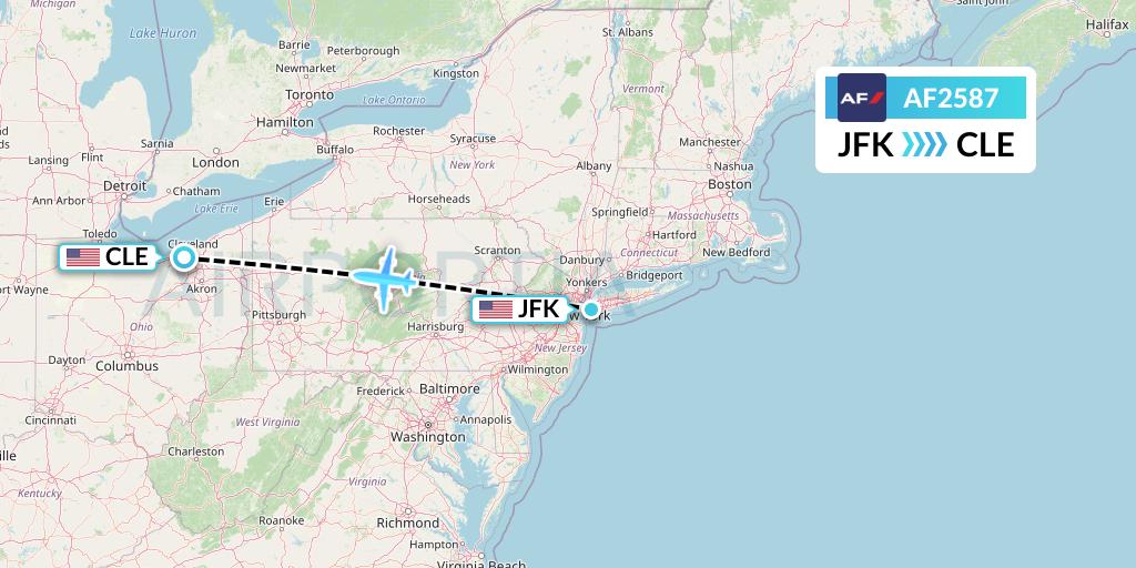 AF2587 Flight Status Air France: New York to Cleveland (AFR2587)