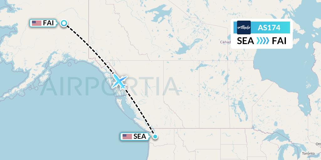AS174 Flight Status Alaska Airlines: Seattle to Fairbanks (ASA174)