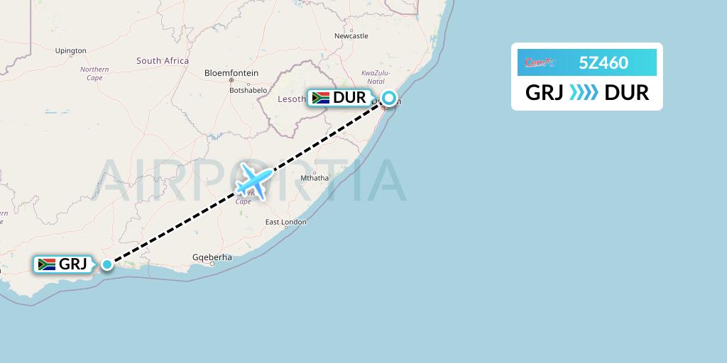 5Z460 Flight Status CemAir: George to Durban (KEM460)
