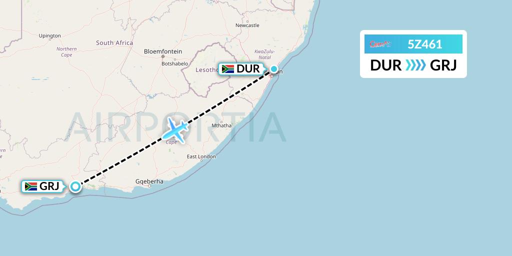 5Z461 Flight Status CemAir: Durban to George (KEM461)