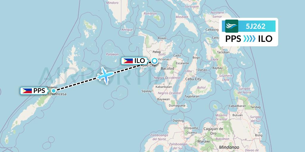 5J262 Flight Status CEBU Pacific Air: Puerto Princesa City to Iloilo ...