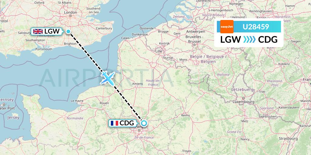 U28459 Flight Status EasyJet: London to Paris (EZY8459)
