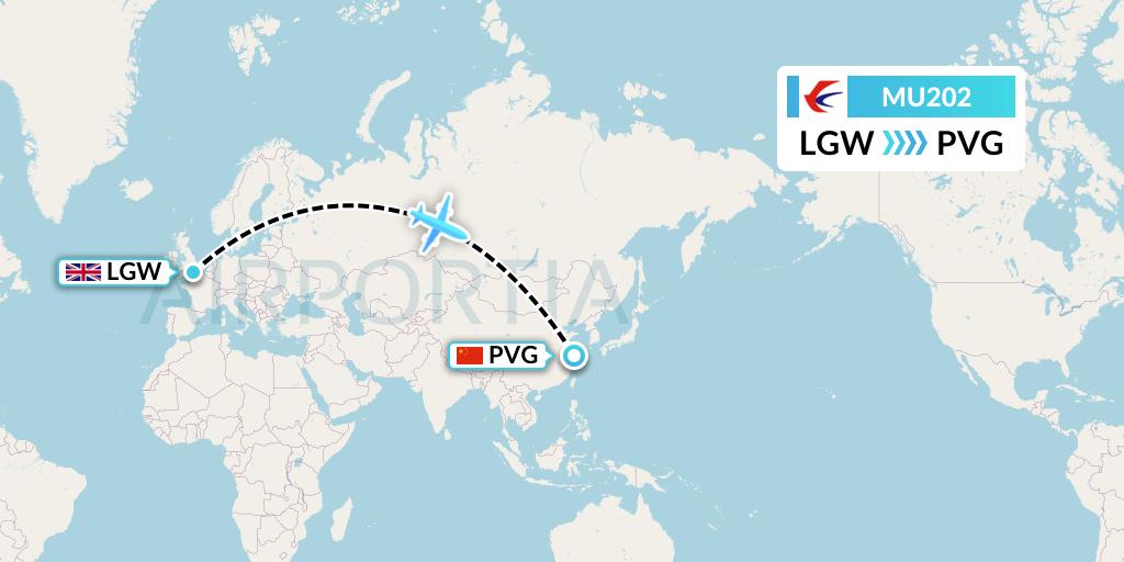 MU202 Flight Status China Eastern Airlines: London to Shanghai (CES202)