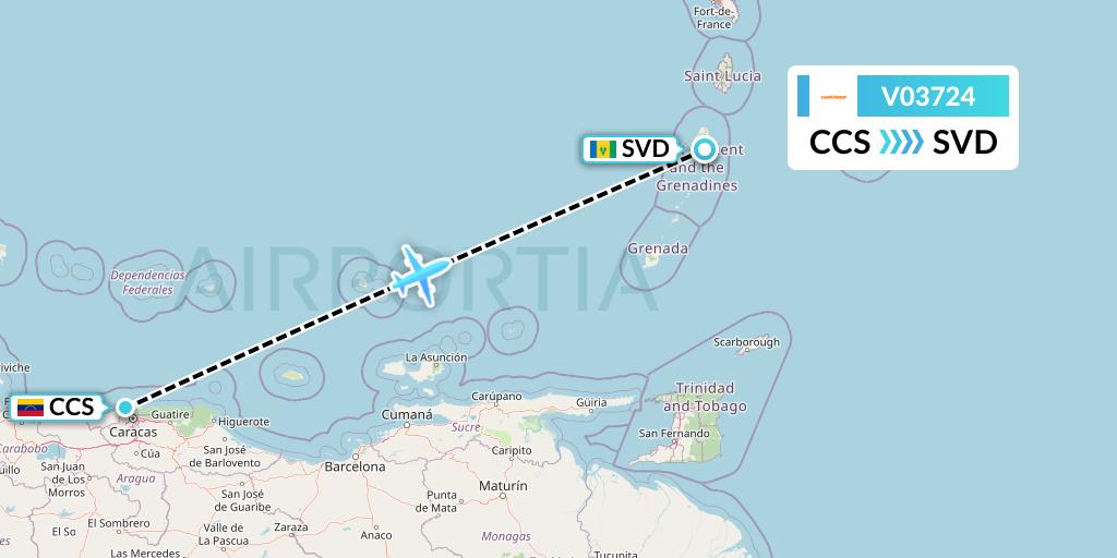 V03724 Flight Status Conviasa: Caracas to Kingstown (VCV3724)