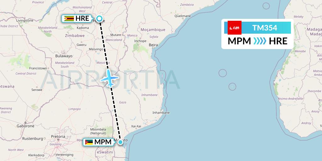 TM354 Flight Status LAM Mozambique Airlines: Maputo to Harare (LAM354)