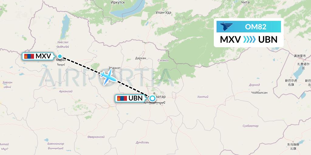 OM82 Flight Status MIAT Mongolian Airlines: Moron to Ulan Bator (MGL82)