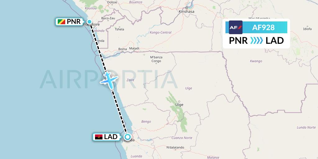 AF928 Flight Status Air France: Pointe Noire to Luanda (AFR928)