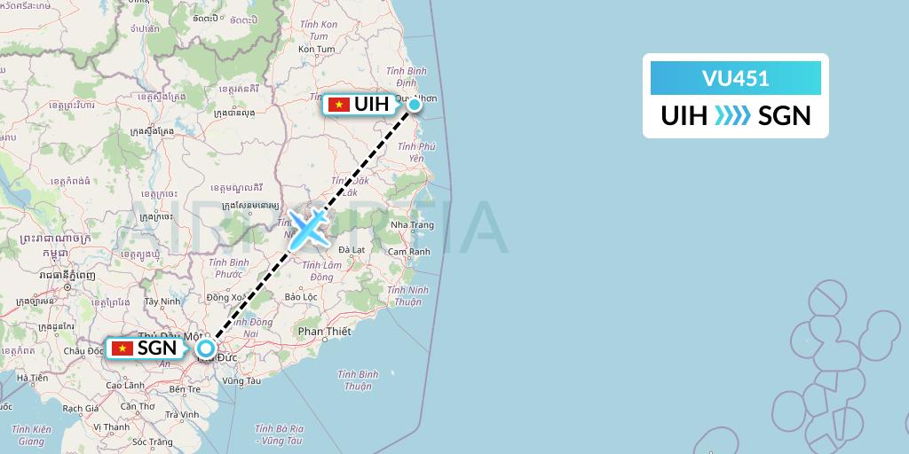 VU451 Flight Status Vietravel Airlines: Qui Nhon to Ho Chi Minh City ...